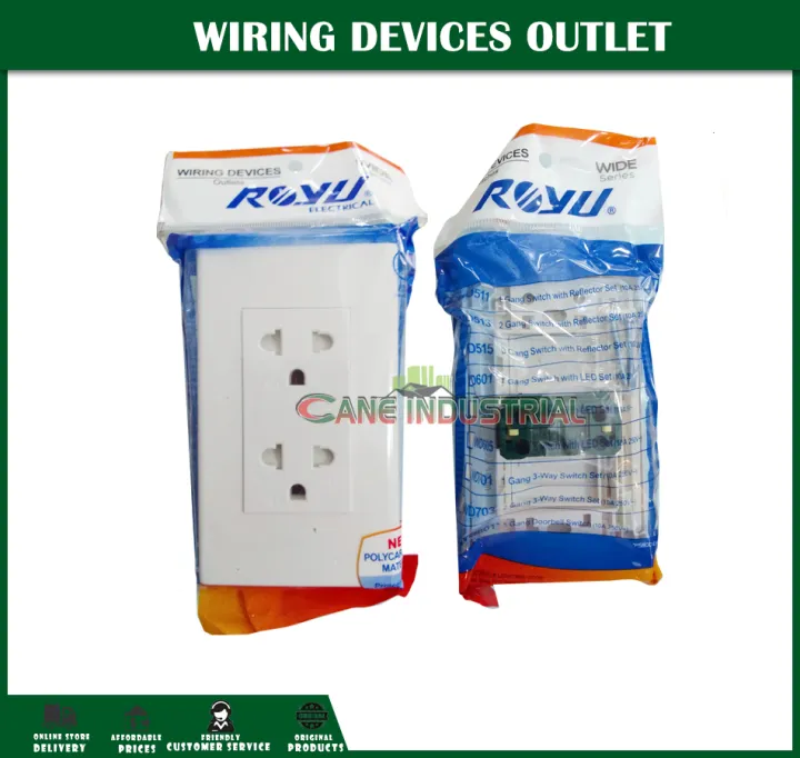 Royu Duplex Universal Outlet with ground (with Shutter) Set (15A 250V ...