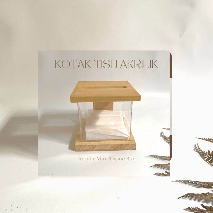 Kotak Tissue Kayu Akrilik Tempat Tisu Aesthetic Organizer Box Tempat ...