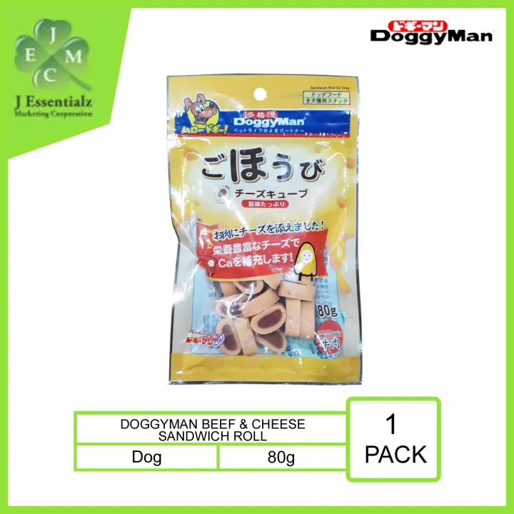 Doggyman Beef & Cheese Sandwich Roll for Dog 80g | Lazada PH