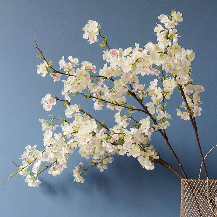 Cherry blossom long branch pink room decor artificial flowers bedroom ...