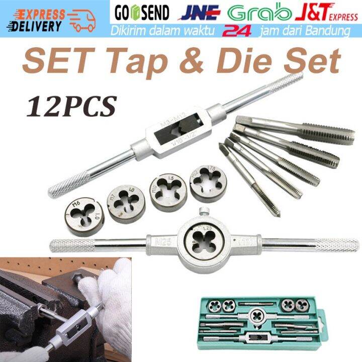[Ready Stock] 12Pcs/set Alat Snai drat Hand Tap Ulir Snay Baut Kunci ...