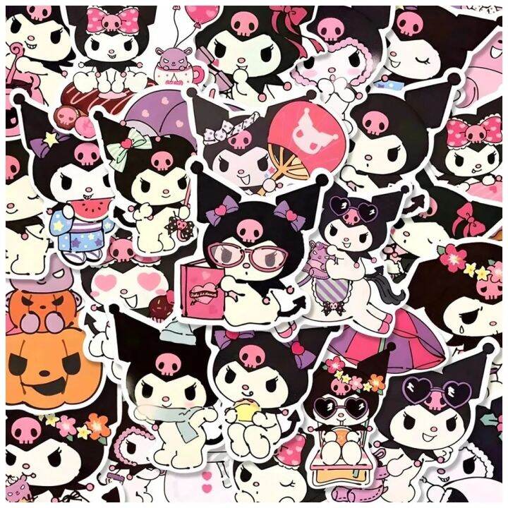 【HBESTY】 10/30/56pcs Sanrio Kuromi Stickers Kawaii Girls Anime ...