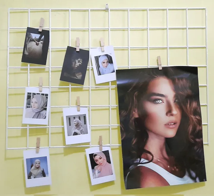 Hiasan Dinding Hijang Panjang Grid Wire Wall Mesh Memo Organizer Foto ...