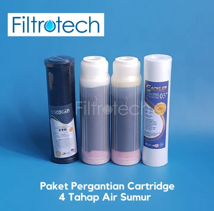Paket Catridge Filter Cartridge Air Sumur Besi Tinggi 4 tahap | Lazada ...