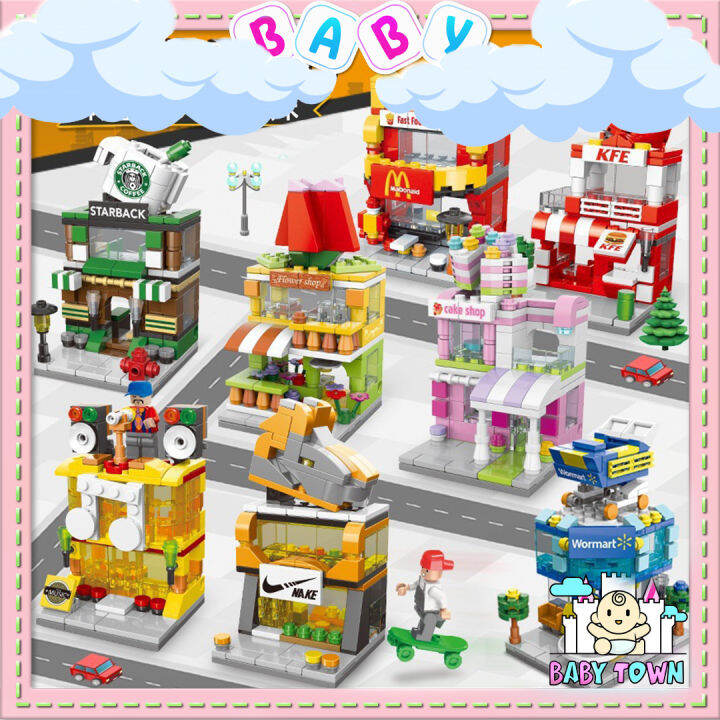 DIY Creative Mini Street View Block Children Building Blocks Blok ...