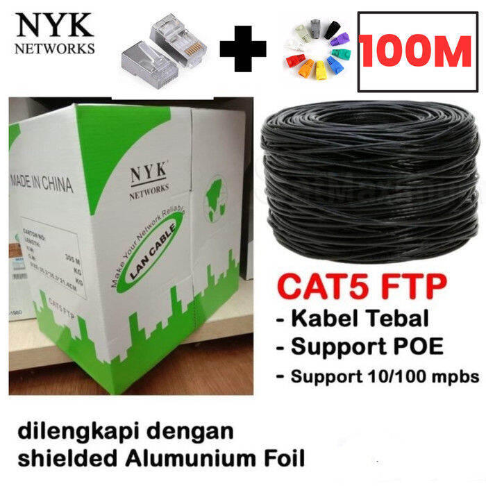 NYK Kabel Lan FTP Cat5E NYK Outdoor METERAN 100 METER | Lazada Indonesia