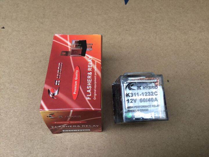 รีเลย์ 12V 2หน้า 5 ขา ตัวใส มีสีมีไฟ ยี่ห้อ K-HYBID K311-1232C แพ็ค1ตัว ...