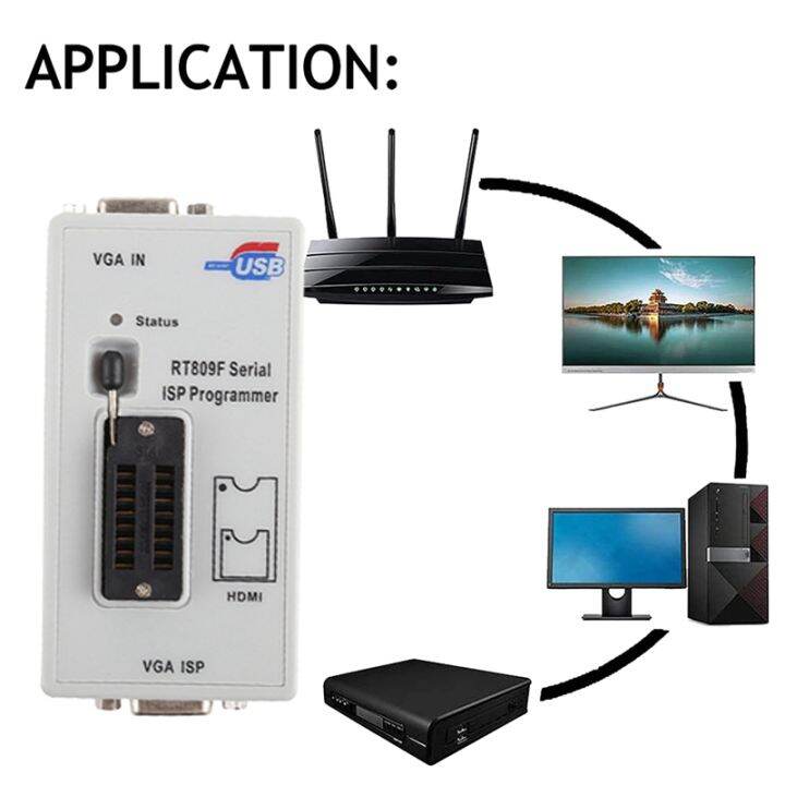 Rt809f High Speed Isp Usb Programmer With Vga Cable Usb Data Cable Bios