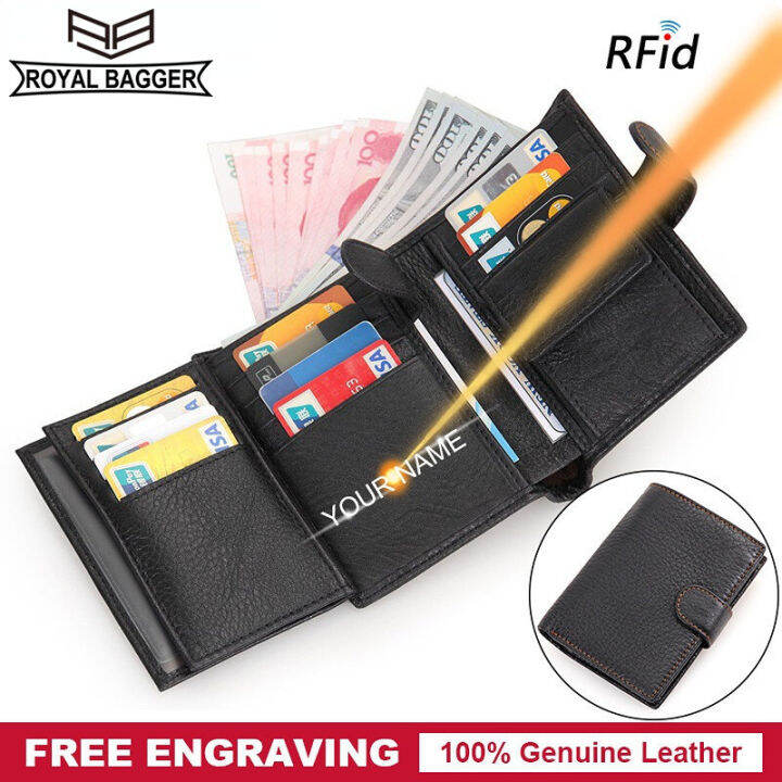 Royal Bagger Business Short Wallets for Men Italian Genuine Cowhide ...