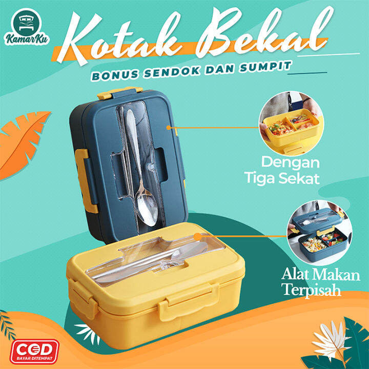 DISKON PROMO Lunch Box Set Kotak Bekal Makan / Tempat Makan Tempat ...