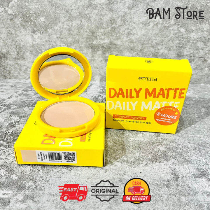 Emina Daily Matte Compact Powder Bedak Padat Matte Finish & Oil Control ...