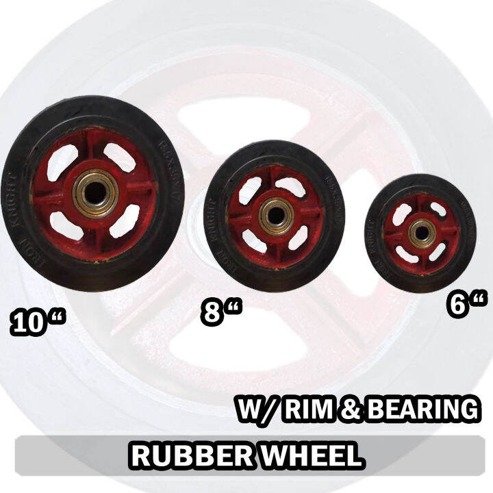 Rubber Wheel Gulong pang Pushcart Kartilya 6inch 8 inch 10inch Rubber ...