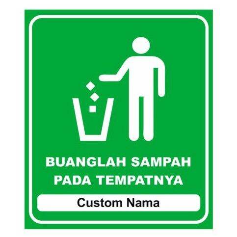 Stiker tempat sampah jagalah kebersihan ( custom Nama ) | Lazada Indonesia