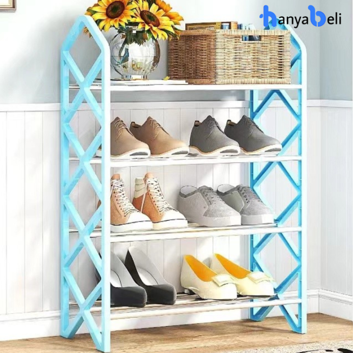 HanyaBeli Rak Sepatu Stainless Rak Serbaguna Rak Sandal 4 Susun Tempat ...