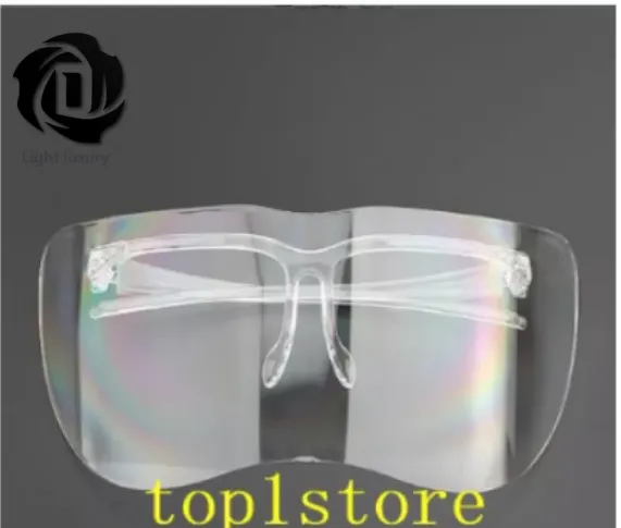 DB Oversized Exaggerated Visor Wrap Half Face Shield Large Mirror Acrylic Sunglasses Guard ...