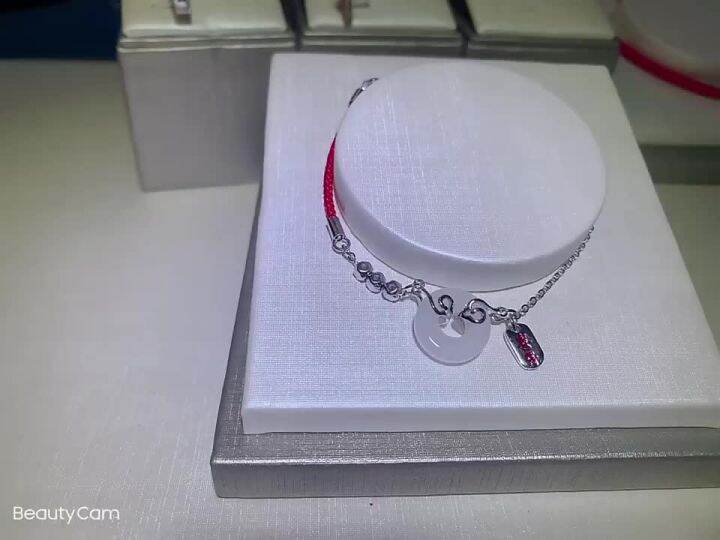 （HOT) เงินหักสองสามหัวเข็มขัดปลอดภัยเลียนแบบ Tian Yu S925 สร้อยข้อมือผู้หญิงเชือกสีแดง 2022 ...