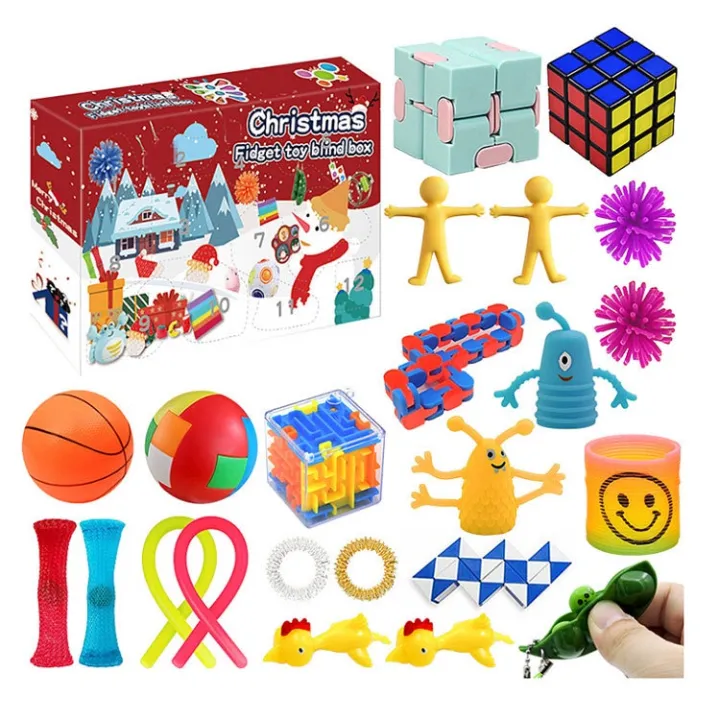 Fidget Toys 24 Days Christmas Advent Calendar Anti-stress Toys ...