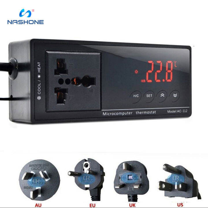 Nashone Aquarium Heater AC-112 Outlet Thermostat 220V Digital ...