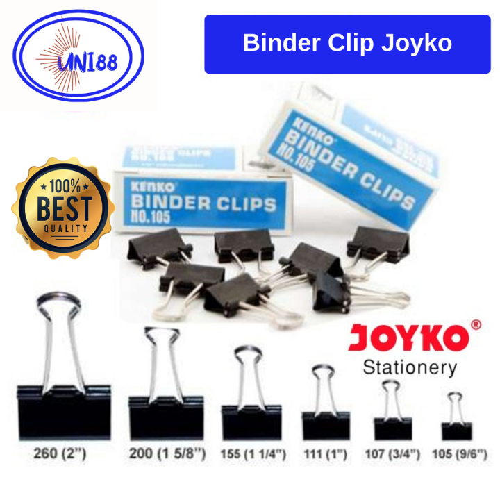 Binder Clip Joyko Besar Sedang Kecil 105 155 200 260 300 Per Pack Klip ...