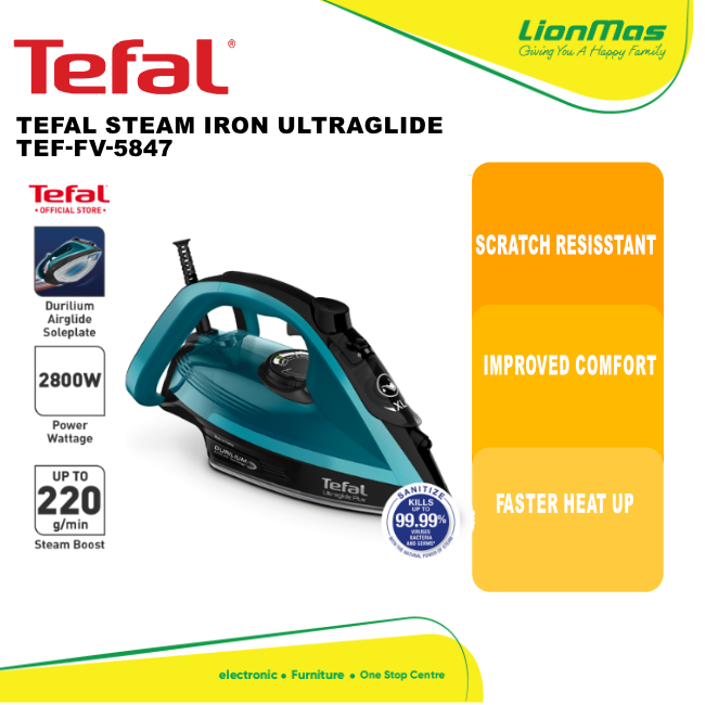 TEFAL STEAM IRON ULTRAGLIDE FV5847 TEF-FV-5847 | Lazada