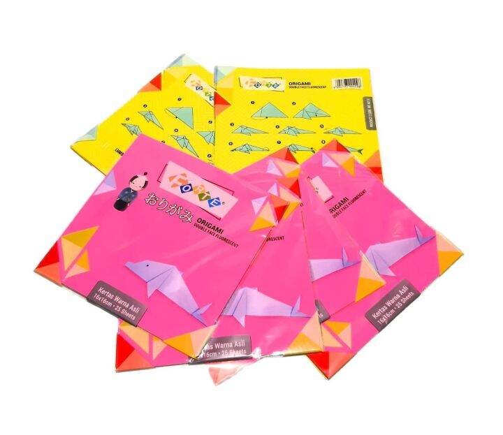 HARGA PER 1PACKS/25SET KERTAS ORIGAMI PAPER FORTE WARNA ASLI UKURAN ...