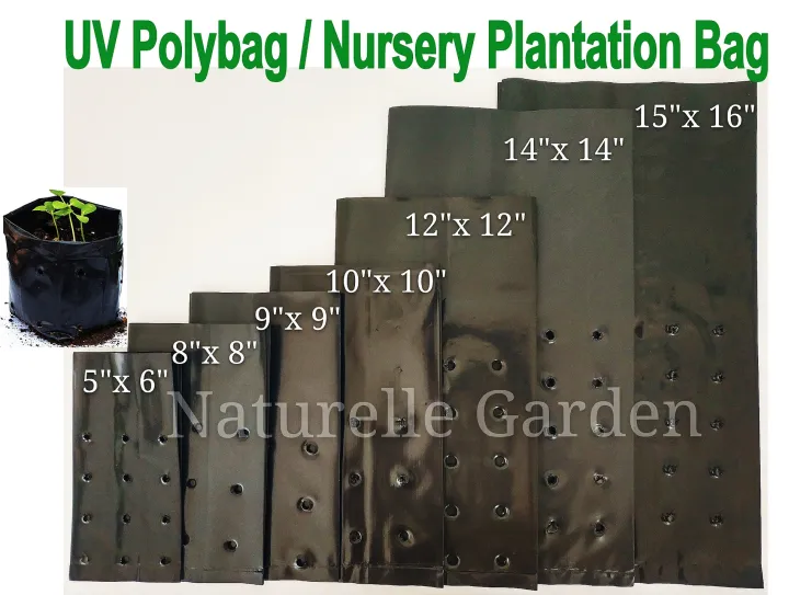 1pc Polybag Plantation UV Polibeg Hitam Nursery untuk Tanah Tanaman ...