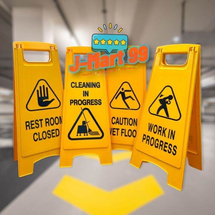 Floor Safety Yellow Signage Board 2in1 Caution Wet Floor & Cleaning In ...