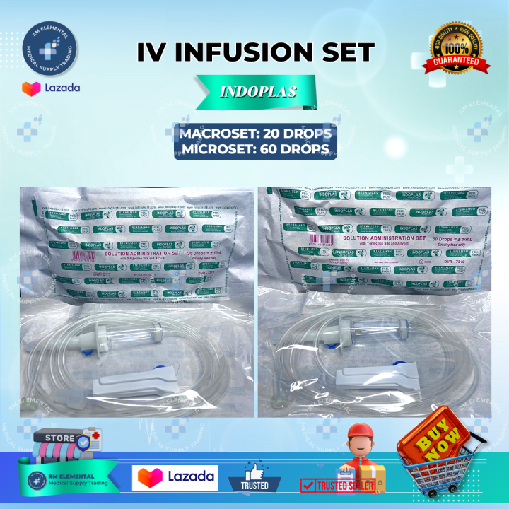 Indoplas Macroset 20 drops/ Microset 60 drops Infusion Set per Piece ...