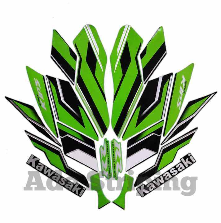 STIKER STRIPING LIS BODY MOTOR KAWASAKI NINJA RR NEW 2015 HIJAU STANDAR ...