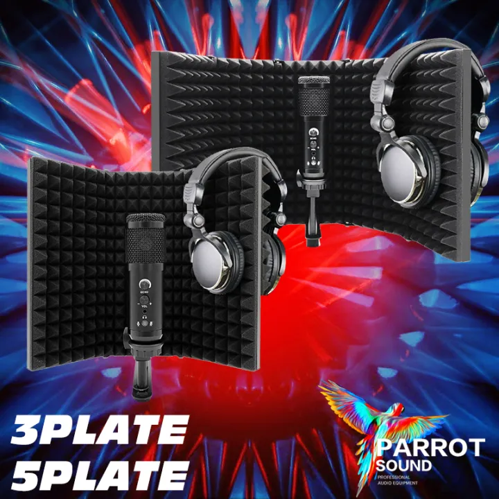 5 Panel Foldable Studio Microphone Isolation Shield Recording Sound ...