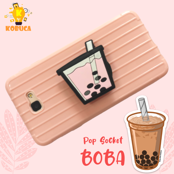 Pop Socket Griptok 3D Phone Holder Stand HP Cartoon Boba Kartun ...
