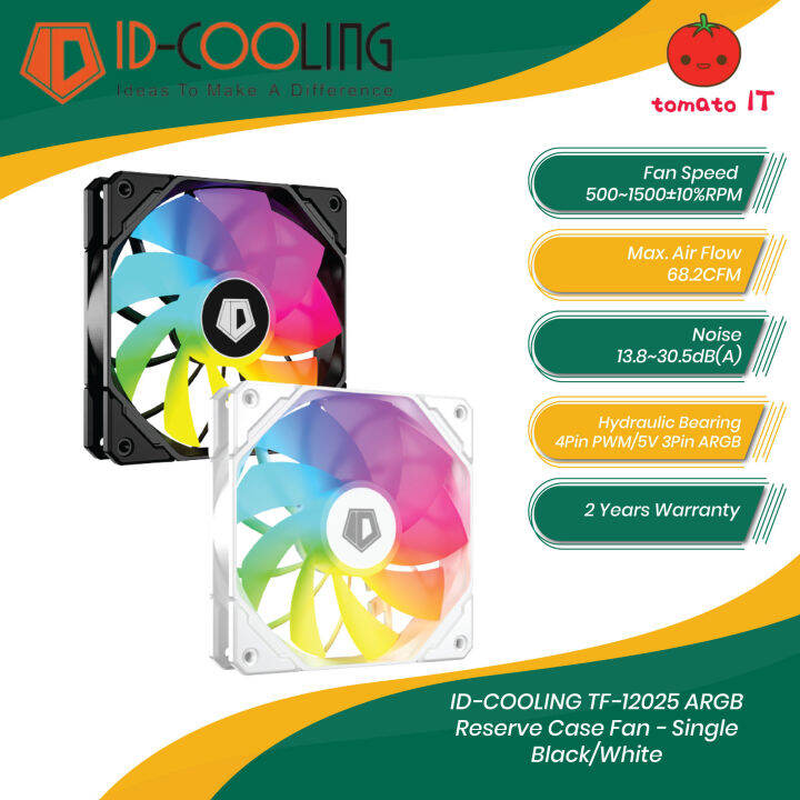 ID-COOLING TF-12025 ARGB Reserve Case Fan - Single - Black/White | Lazada