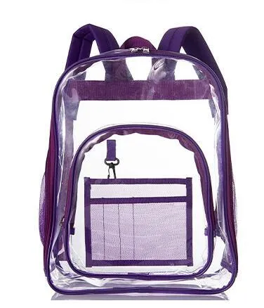 Women Backpack Mochila Transparent Versatile Student Bags PVC ...