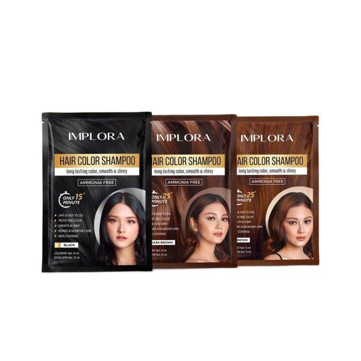 Implora Hair Color Shampoo | Pewarna Rambut Cat Rambut Semir Rambut ...