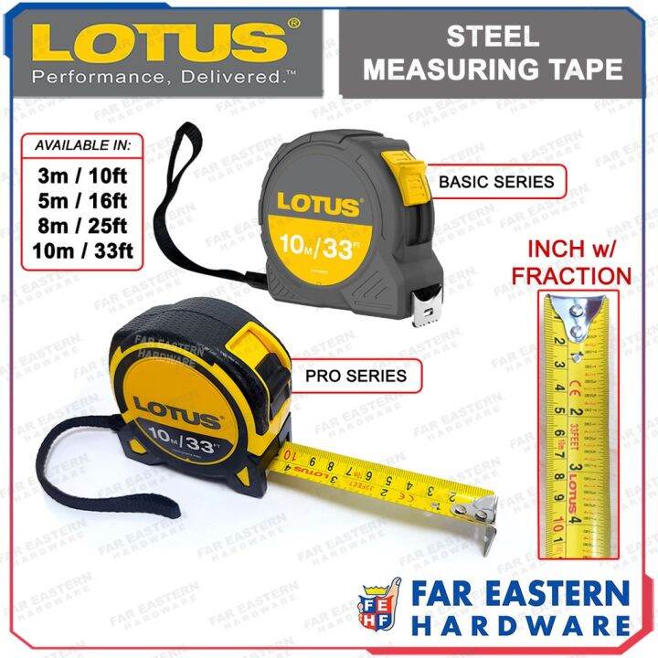 【READY STOCK】 LOTUS Steel Measuring Tape Basic Pro 3m 5m 8m 10m LTHT | Lazada PH