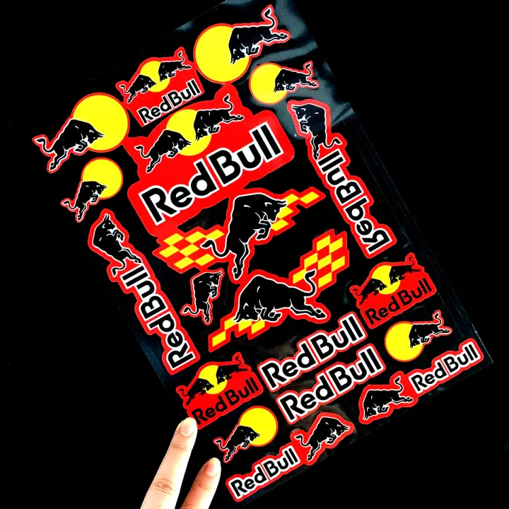 Red Bull Sticker Red-Bull Racing F1 Sticker Reflective MotoGP Red ...