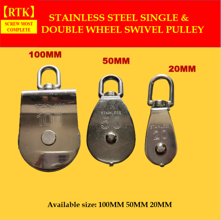 RTK Stainless Steel Single Wheel Swivel Pulley & Stainless Steel Double ...