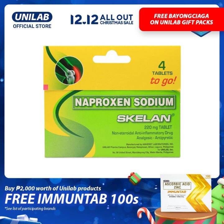 Unilab Skelan 220 mg 4 Tablets - Fast and Long-Lasting Relief From Pain ...