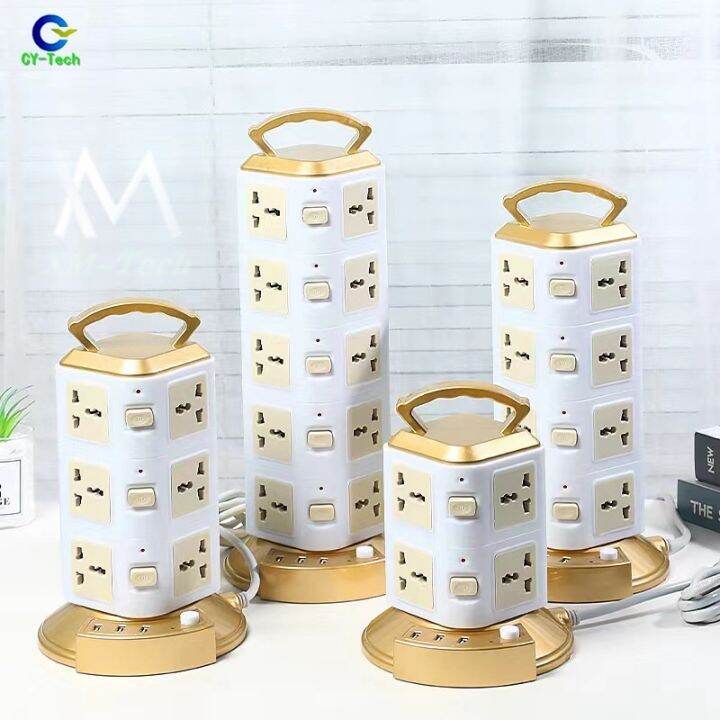 2345 layer Multi-functional Tower Vertical Socket with bold line USB charger Extension | Lazada PH