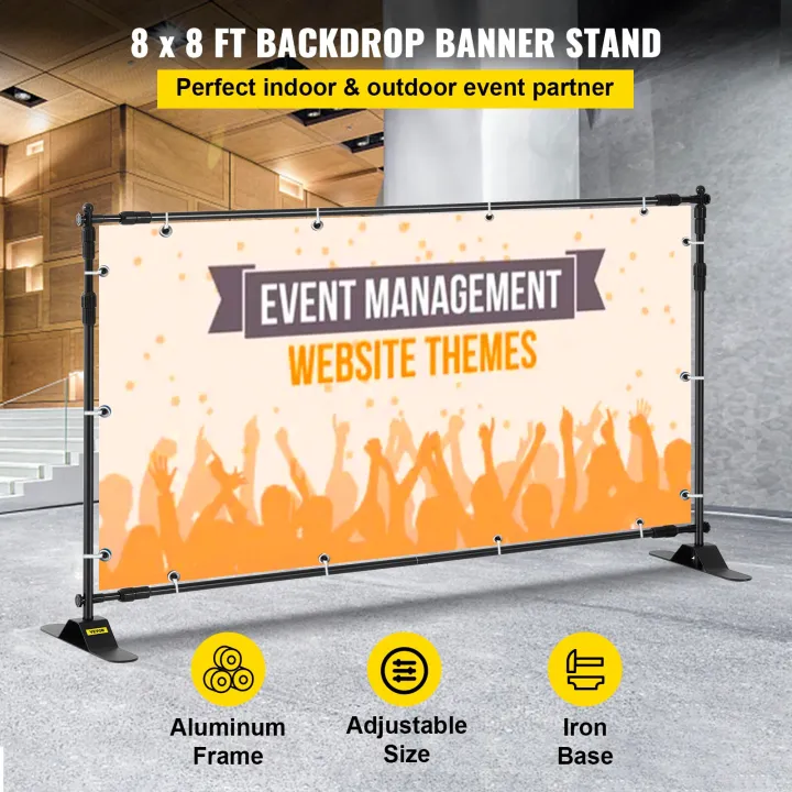 VEVOR 8Ft Backdrop Banner Stand Step And Repeat For Trade Show Wall ...