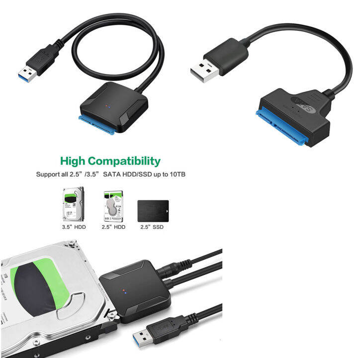 SATA to USB Type-C Cable USB-C to SATA 22Pin Hard Drive Disk Cables ...