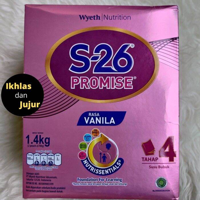 S26 Promise Tahap 4 Rasa Vanila 1400 gram Susu Pertumbuhan 1.4 Kg | Lazada Indonesia