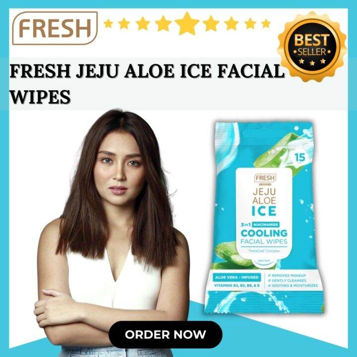 FRESH SKINLAB 2 PACKS/ 30 SHEETS JEJU ALOE ICE 3 IN 1 ALOE VERA COOLING ...
