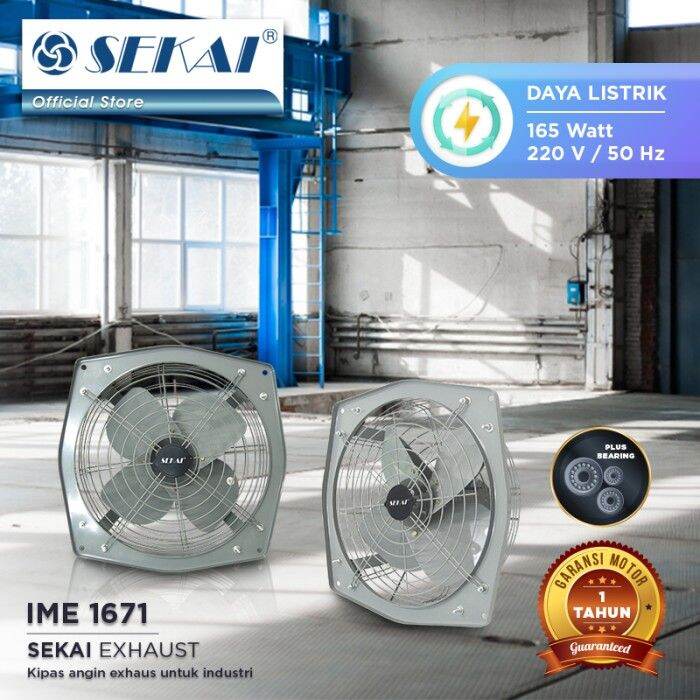Sekai Industrial Exhaust Fan 16 inch IME 1671 Kipas Hexos Metal Full Besi | Lazada Indonesia