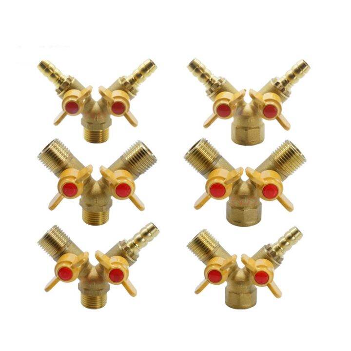 12mm Hose Barb x 1/2 quot; BSP Male Female Thread 3 Three Way Brass Ball Valve Pipe Fitting ...