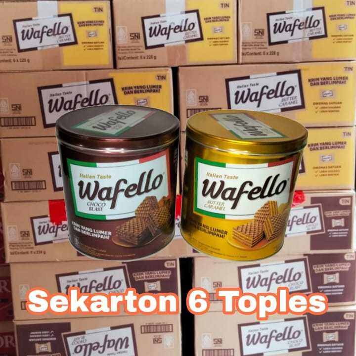 Wafello Wafer Choco Blast Dan Butter Caramel Sekarton | Lazada Indonesia