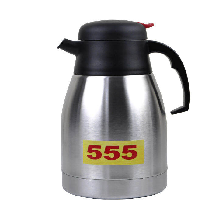 555 1.2L Stainless Steel Thermos Jug w/ Push Button Pouring System 8564 ...