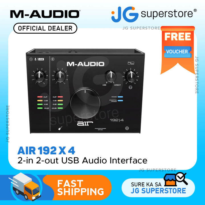 M-Audio AIR 192X4, 192 by 4, Desktop 2-In/2-Out 24/192 USB Type-C Audio ...