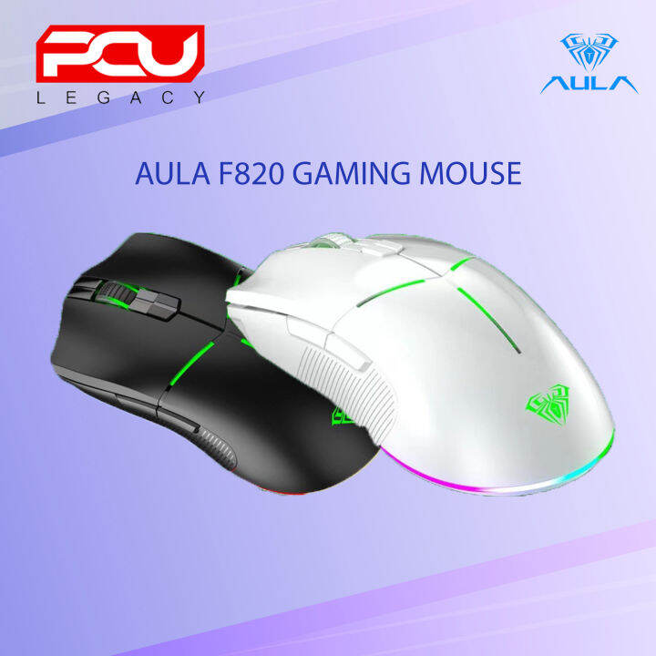 AULA F820 GAMING MOUSE 1000HZ POLLING RATE 6400DPI RGB LIGHTING CHROMA ...