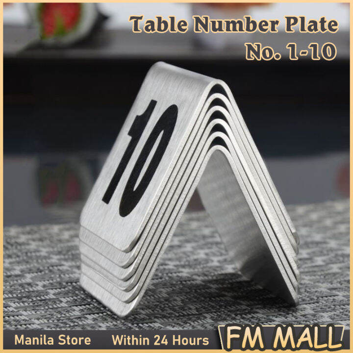 10pcs Table Number Plate Double-sided Square Table Number Digital Card ...